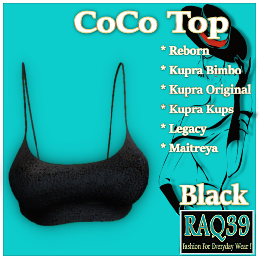 Second Life Marketplace - [R39] CoCo Crop Top-Black